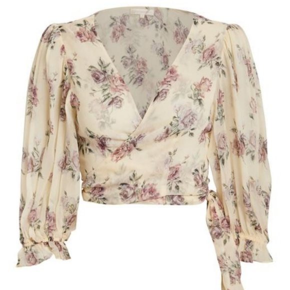 LoveShackFancy | Tops | Loveshackfancy Silk Wrap Top | Poshmark
